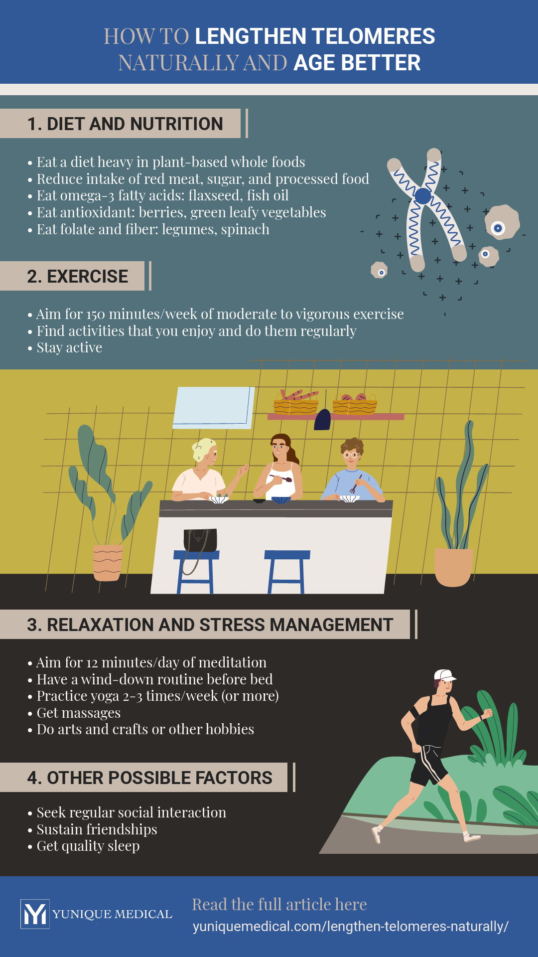 How To Lengthen Telomeres Naturally and Age Better | Yunique Medical